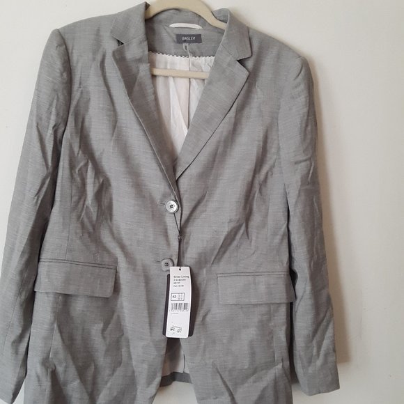 Jackets & Coats | Basler Womens Virgin Wool Twobutton Blazer Gray ...